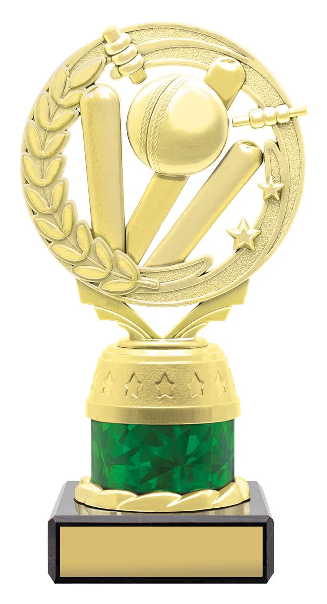 Lighthouse Cricket Gold Green Trophy - Direct Trophies and Awards