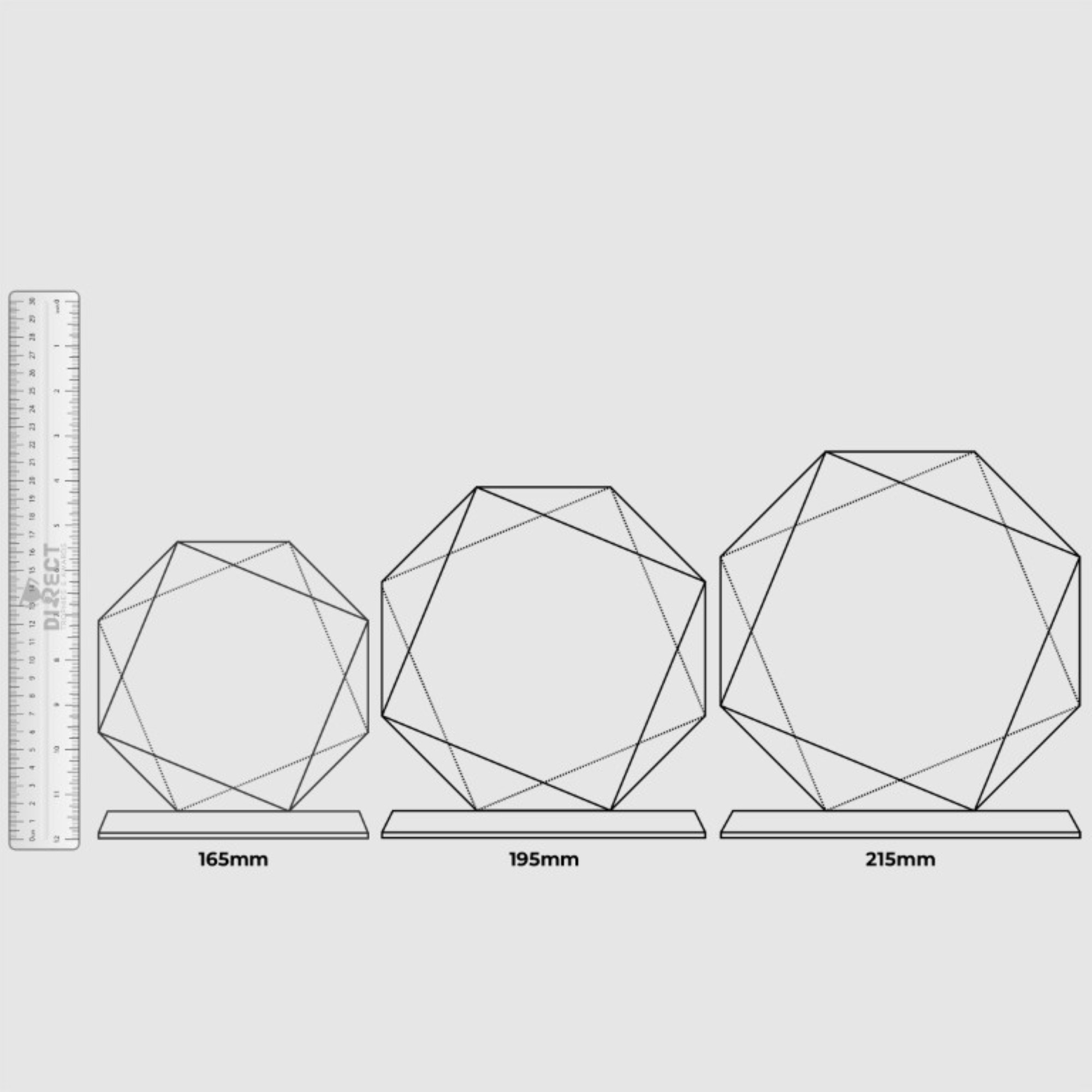 Emerlite Octagon Glass Trophy - Direct Trophies and Awards